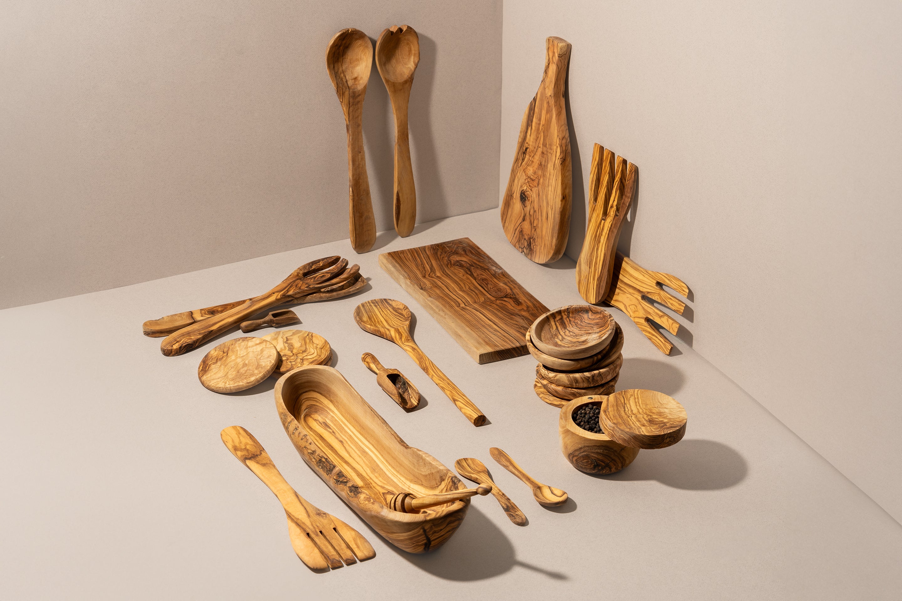 Handcrafted Olive Wood Tableware | Ethically Made by Gharyan Stoneware ...